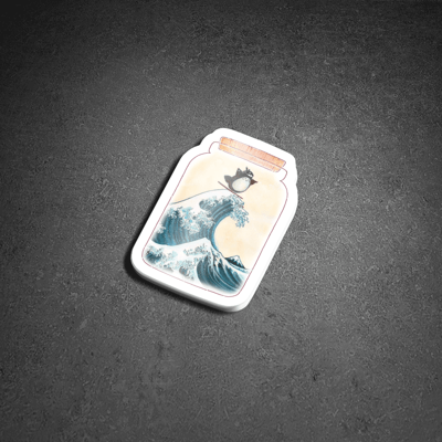 Sticker- Fan Art of Totoro Wave in a Bottle | 3" Vinyl Sticker – Sharon ...