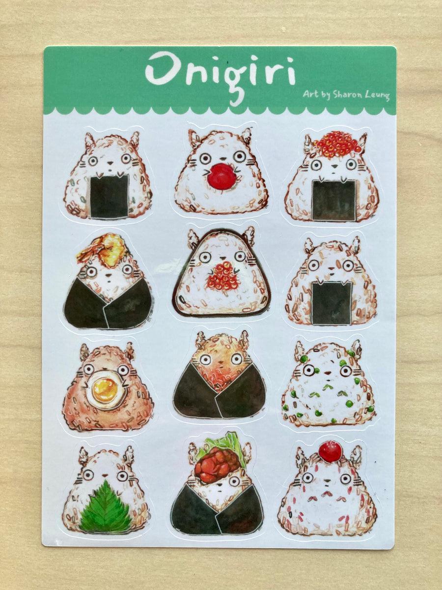 Sticker Sheet- Totoro Onigiri -Fan Art of Studio Ghibli Vinyl Sticker ...