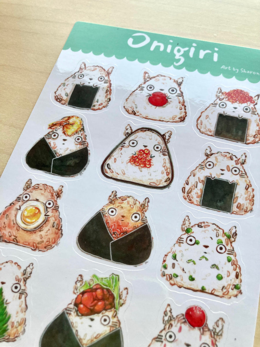 Sticker Sheet- Totoro Onigiri -Fan Art of Studio Ghibli Vinyl Sticker ...