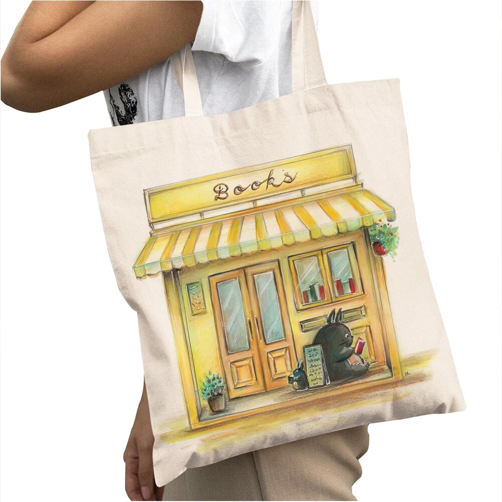 Tote Bag- Fan Art of Anime and Book Store | Book Lover | Book Shop ...