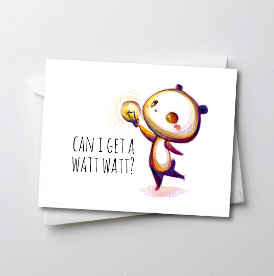 Can I Get a Watt Watt - Peter Panda Greeting Card Series – Sharon Leung Art